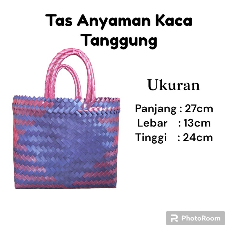 Jual Tas anyaman kaca tanggung ( M ) ukuran P: 27 L : 13 T : 24 Ready ...