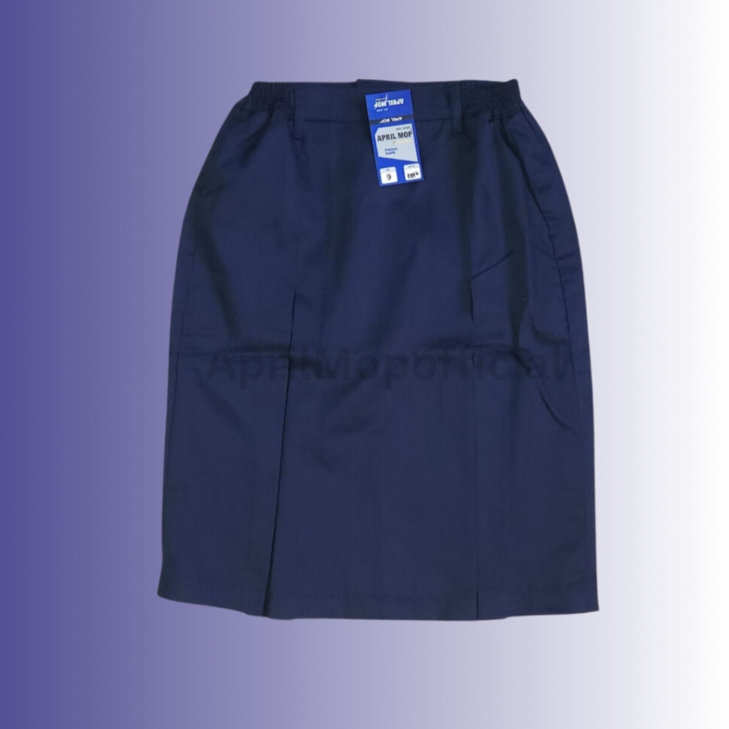 Jual APRIL MOP SERAGAM SEKOLAH ROK SMP BIRU PENDEK SPAN PINGGANG KARET BIKU DUA/LIPAT DUA ...