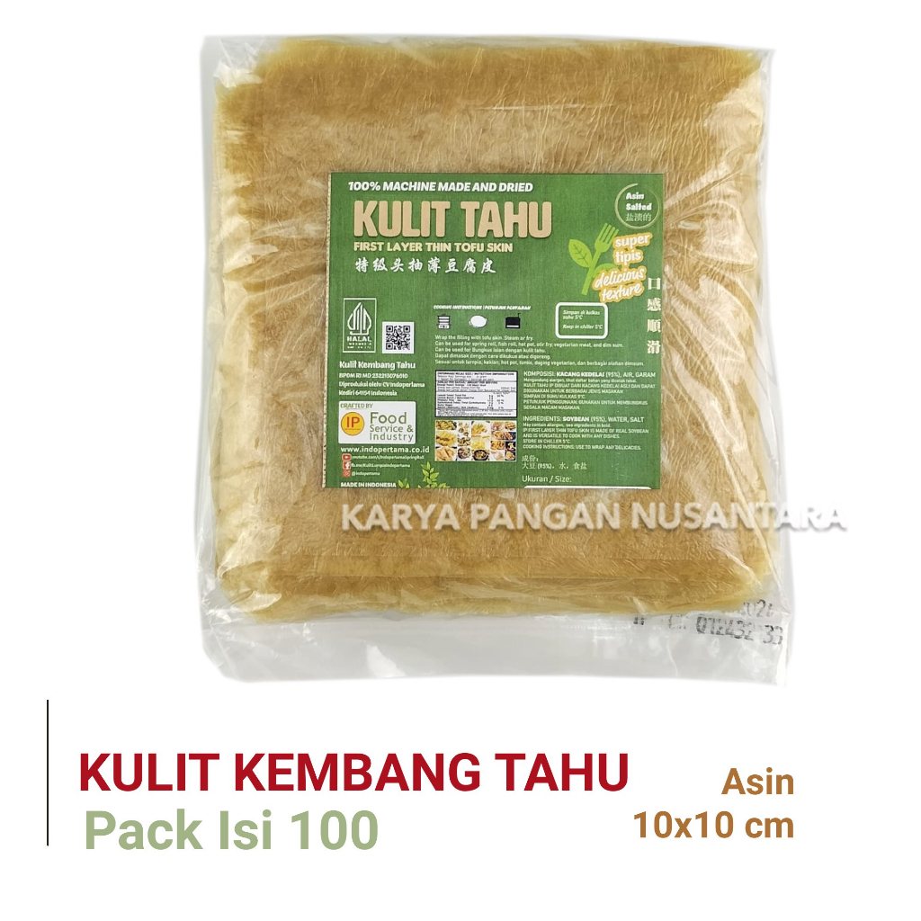 Jual KULIT TAHU DIMSUM KULIT KEMBANG TAHU HALAL ASIN 10x10 CM PACK 100 ...