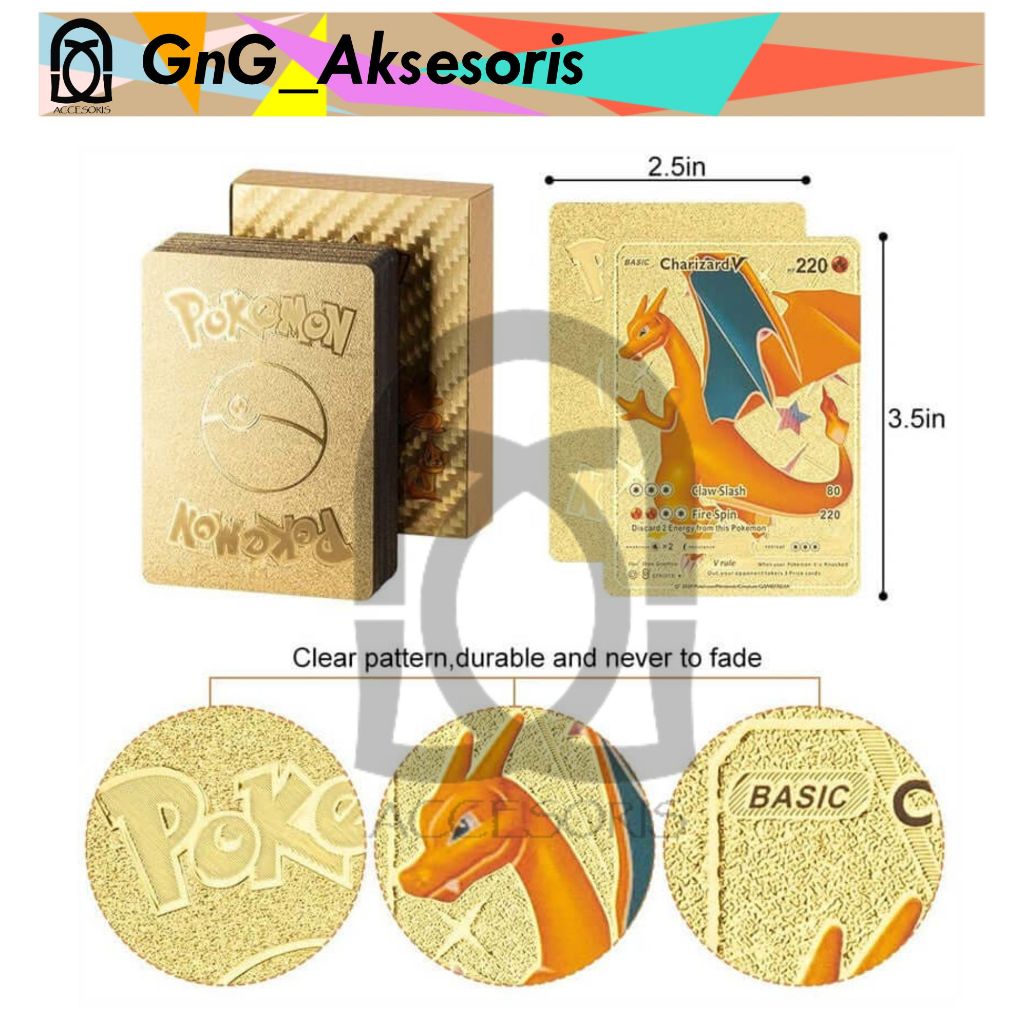 Jual Pokemon trading card,mainan kartu pokemon emas | Shopee Indonesia