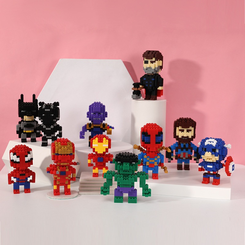 Jual Marvel DC Superhero Spiderman Ironman Captain America Batman Black ...