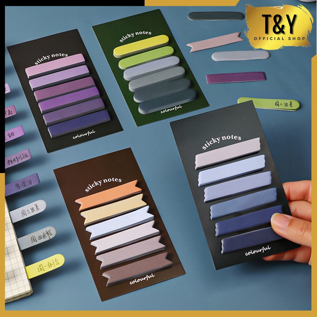 Jual T&Y Sticky Note Gradiasi 120Lembar Tempelan Kertas Catatan 6in1 ...