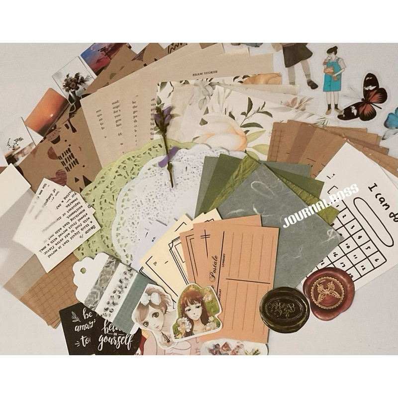 Jual [JOURNALROSS] 80pcs Journaling Aesthetic Vintage Mini Kit Paket ...
