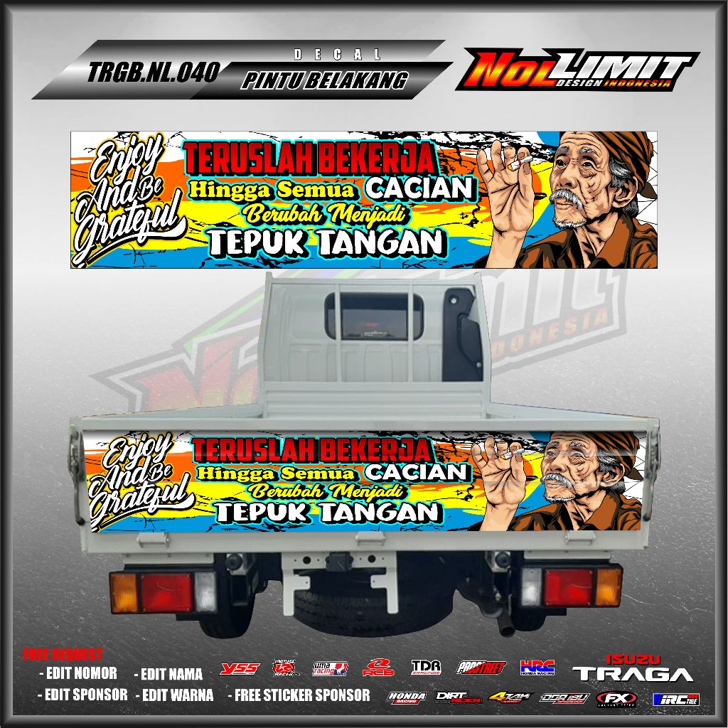 Jual Stiker Pintu Belakang Pick Up TRAGA - Sticker Decal Variasi Pintu ...