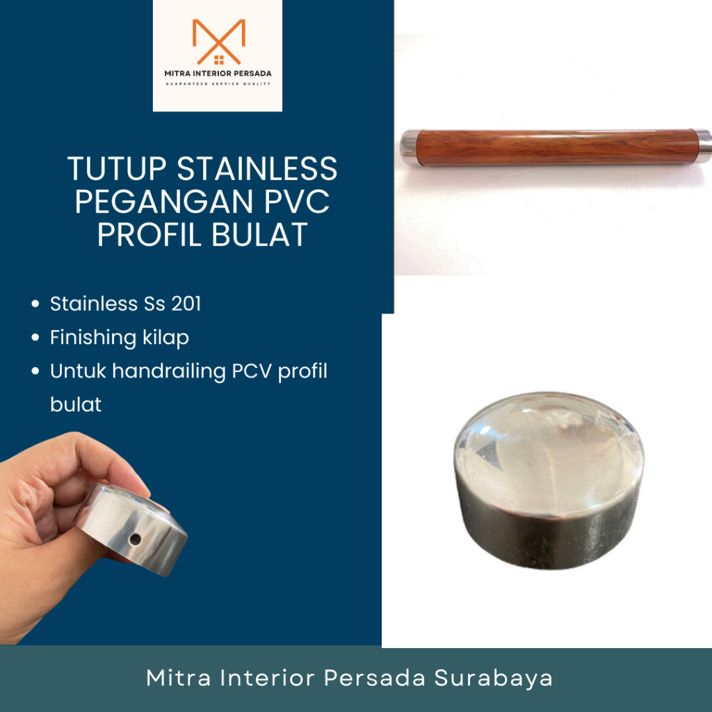Jual PENUTUP HAND RAILING PVC BULAT / PENUTUP HANDLE TIANG PVC KAYU ...