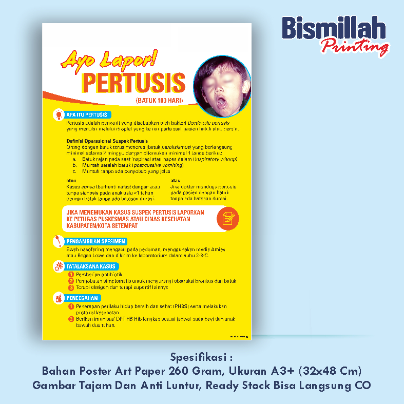 Jual Poster Kesehatan Ayo Lapor Pertusis | Shopee Indonesia