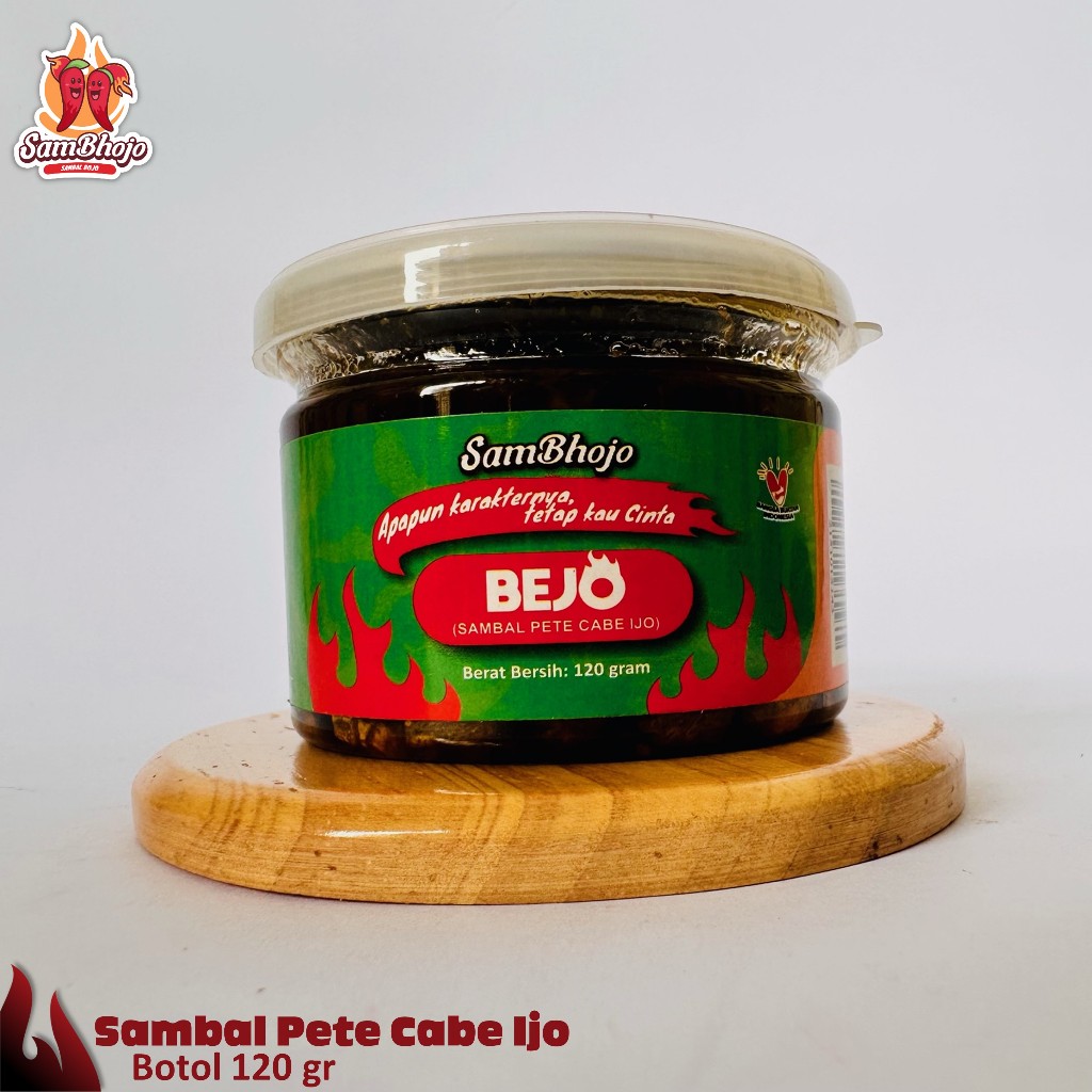 Jual SamBhojo - Sambal Pete Cabe Ijo (Bojo Bejo) Botol 120 gr. 5 GRATIS ...