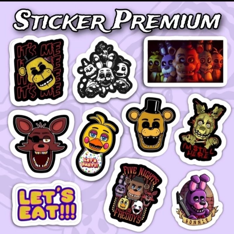 Jual Sticker Five nights at freddys FNAF Pack 10pcs Premium Waterproof ...