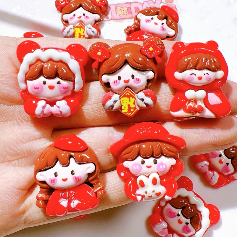 Jual 1set(5pcs) - Resin Clay Premium Glossy Imlek Girl Sincia Lunar New ...