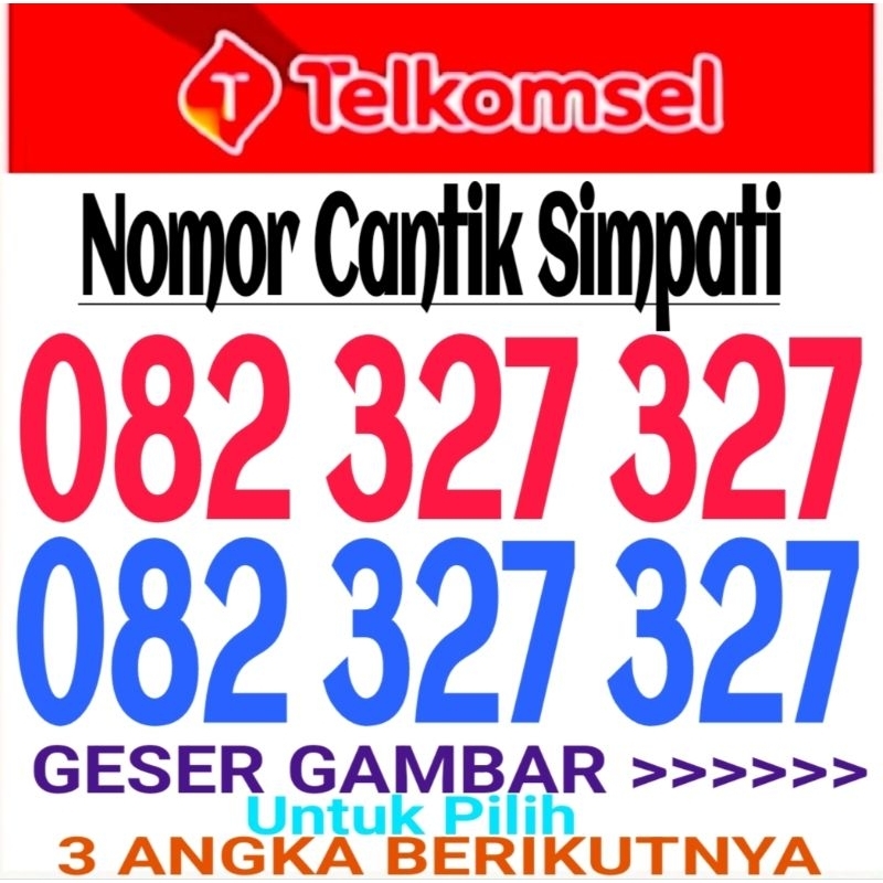 Jual Kartu Perdana Nomor Cantik Telkomsel 327 327 4G support 5G Nomor ...