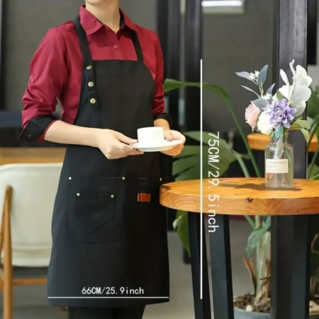 Jual Apron Anti Air Celemek Dapur Koki Kerja Waiters Clemek Uniform ...