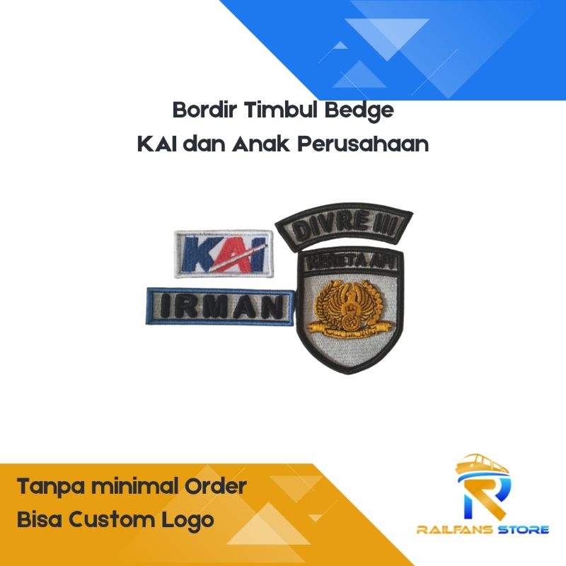 Jual Bedge KAI dan Anak Perusahaan Bordir Timbul/Custom Emblem | Shopee Indonesia