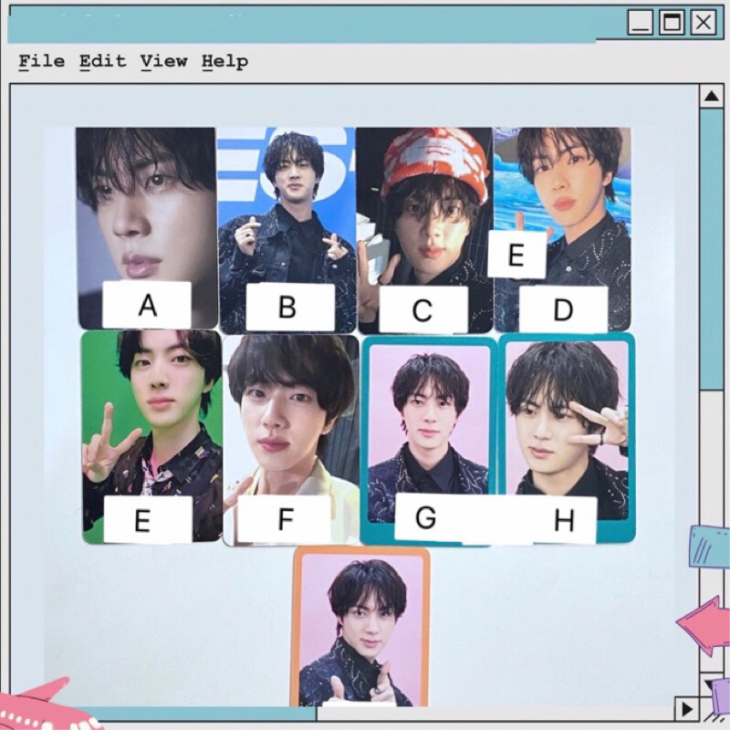 Jual OFFICIAL photocard pc BTS jin kim seokjin topi peace putih dicon ...