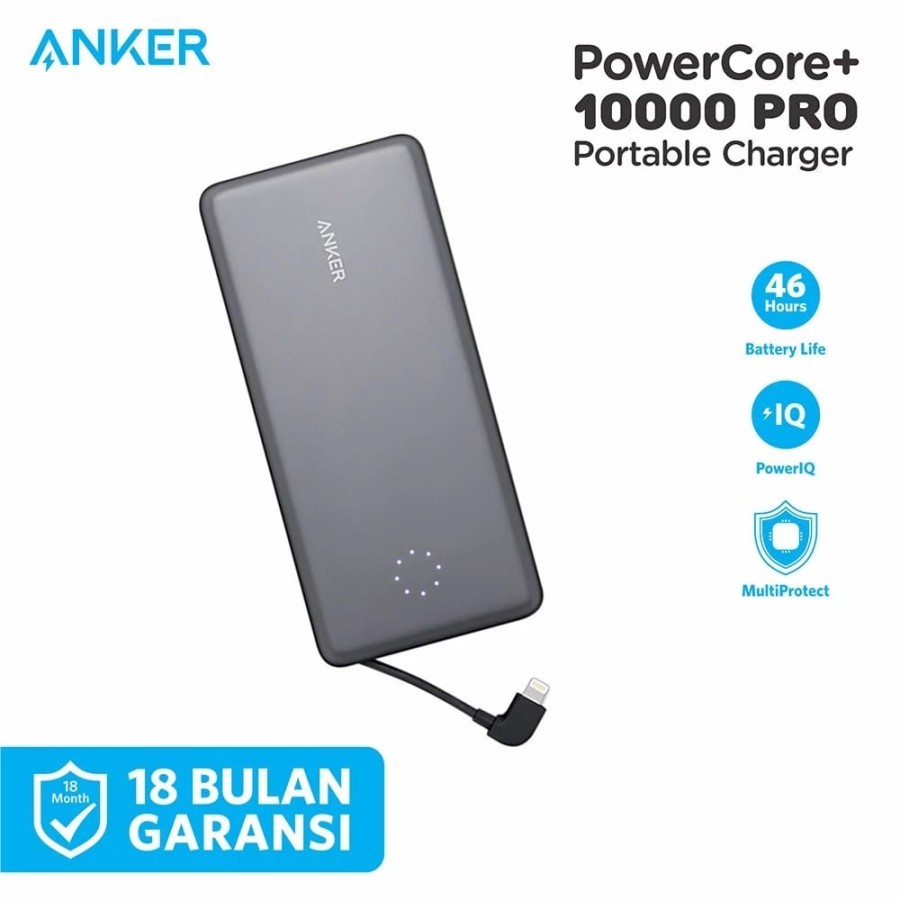 Jual Anker Powercore+ 10000mAh Pro Lightning Powerbank Original Anker A1233 | Shopee Indonesia
