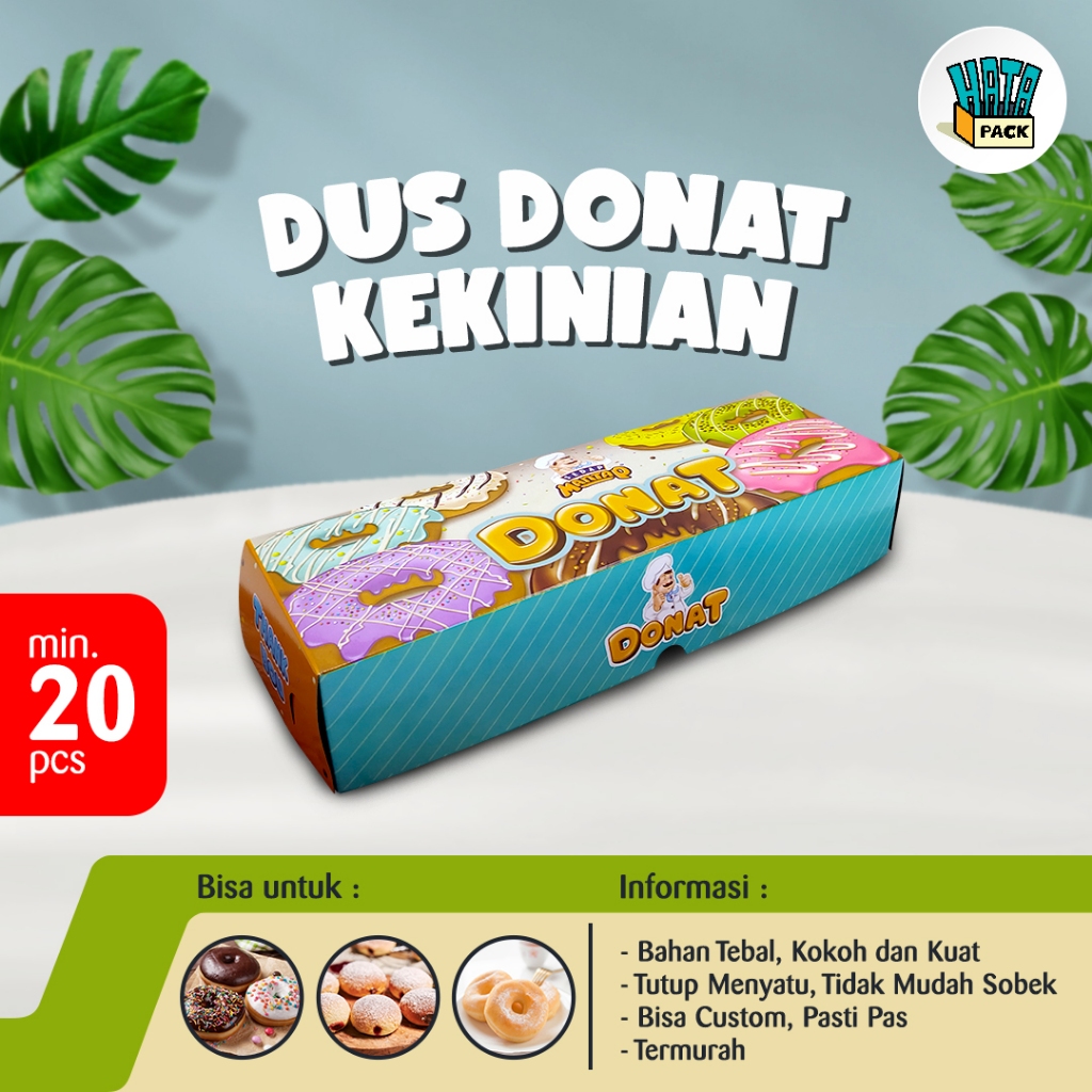 Jual Dus Box Donat Isi 3 / Box Donat Hansel / Sedap Mantap Donat Ukuran 27,5 x 9,5 x 5,3 cm ...