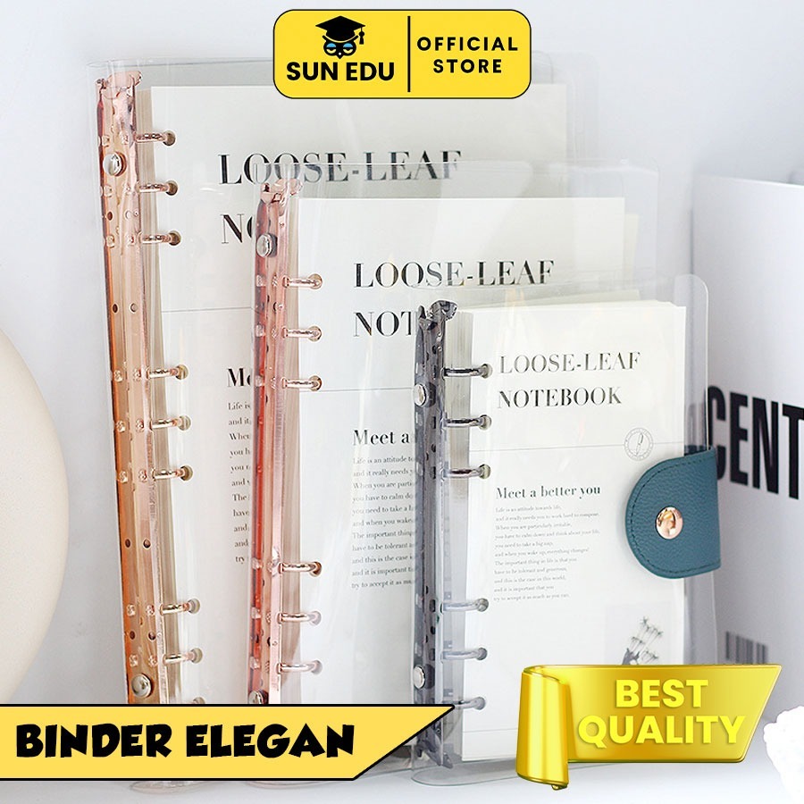 Jual Elegant Binder A5 Transparan Binder with Clip Note Book Loose Leaf ...