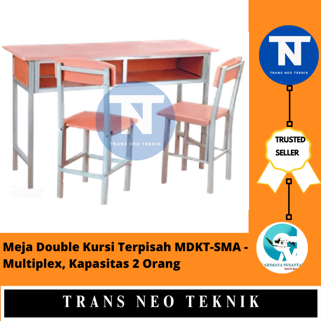 Jual Meja Double Kursi Terpisah MDKT-SMA - Multiplex, Kapasitas 2 Orang ...