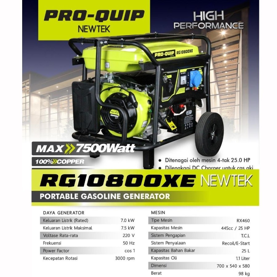 Jual MESIN GENSET PRO-QUIP RG10800XE 7500WATT MESIN GENSET GENERATOR ...