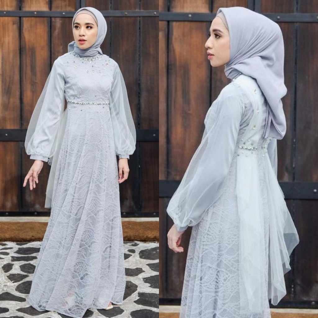 Jual Gamis Nadine Dress Exclusive Modern Gamis Lebaran Terbaru Tunangan, Kondangan, Lamaran ...