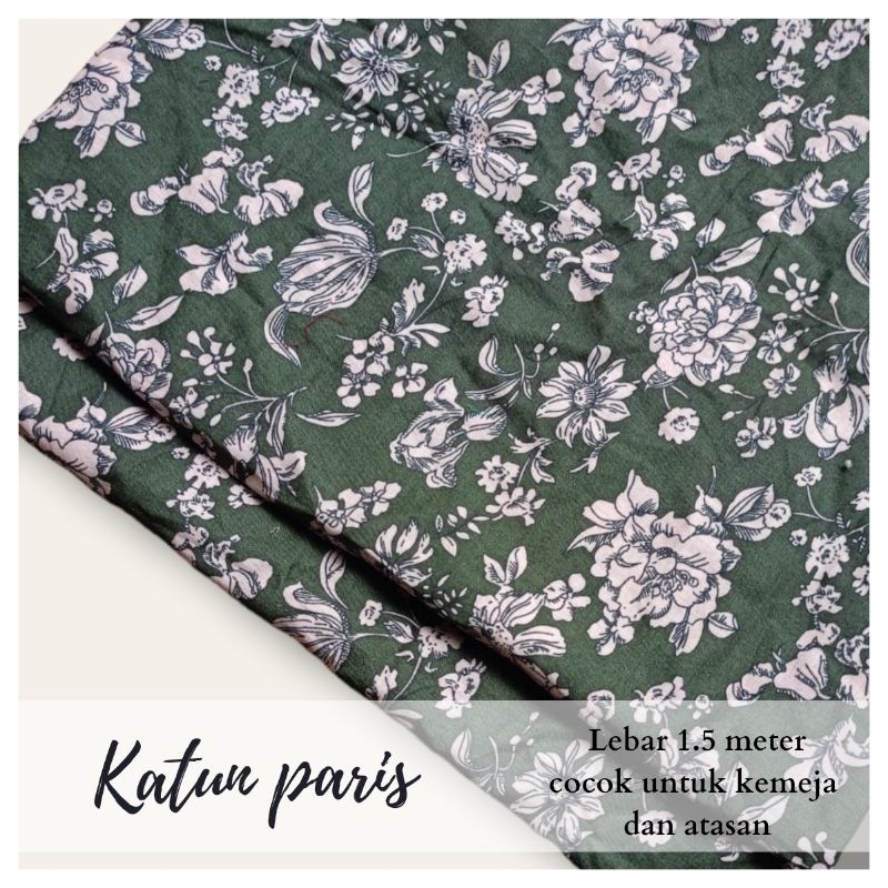 Jual kain katun paris premium motif bunga | Shopee Indonesia
