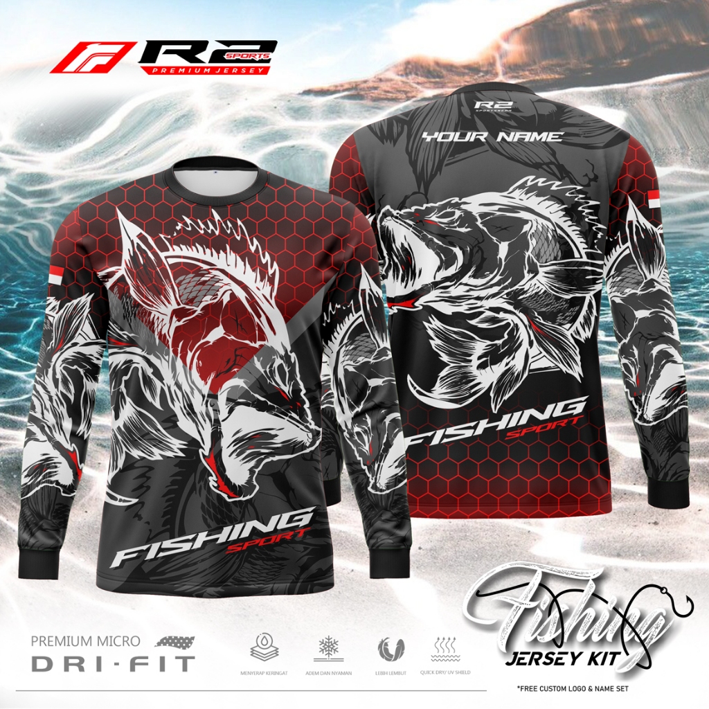 Jual Jersey Mancing Baju Mancing Custom Premium Micro Dry fit FISHING ...