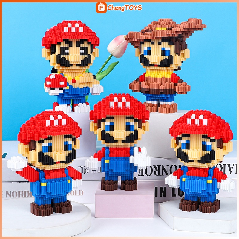 Jual FChengTOYS 3D Puzzle Block Mainan Mario Nano Blocks DIY Kartun ...