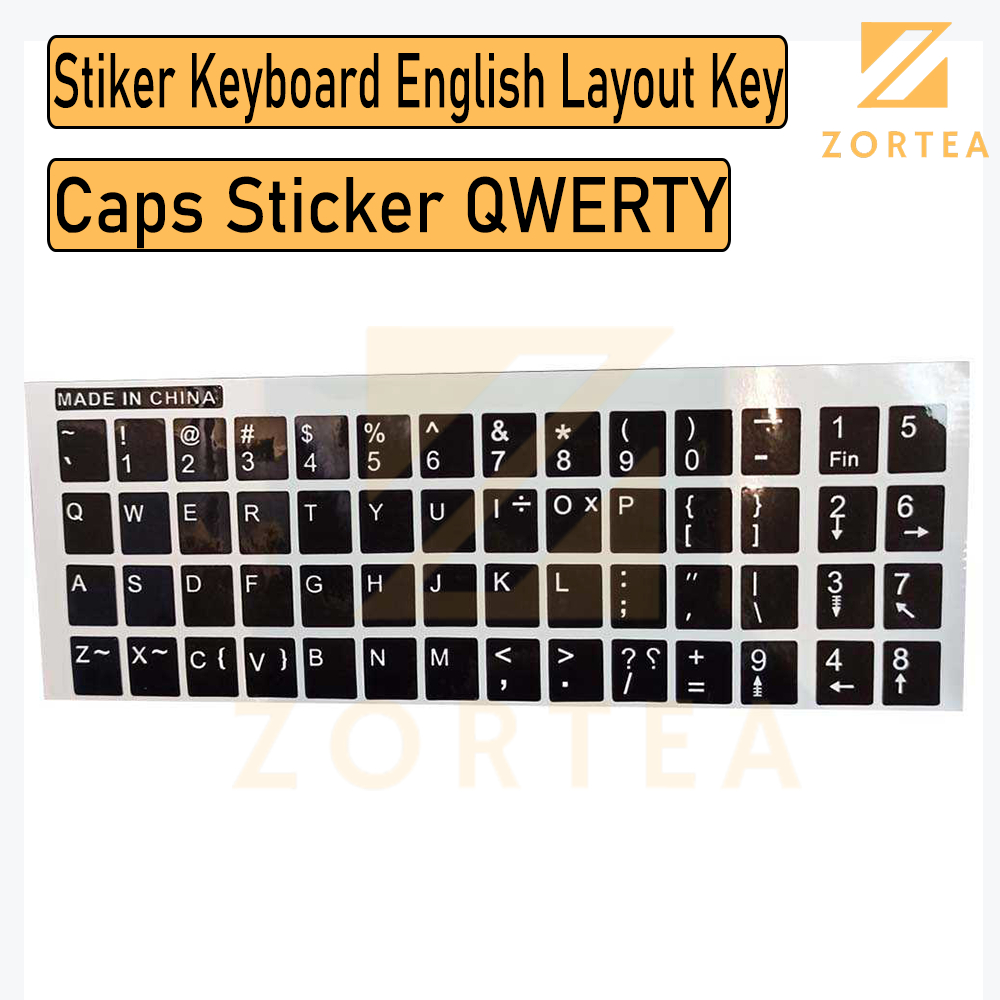 Jual Stiker Keyboard English Layout Key Caps Sticker QWERTY Zortea ...