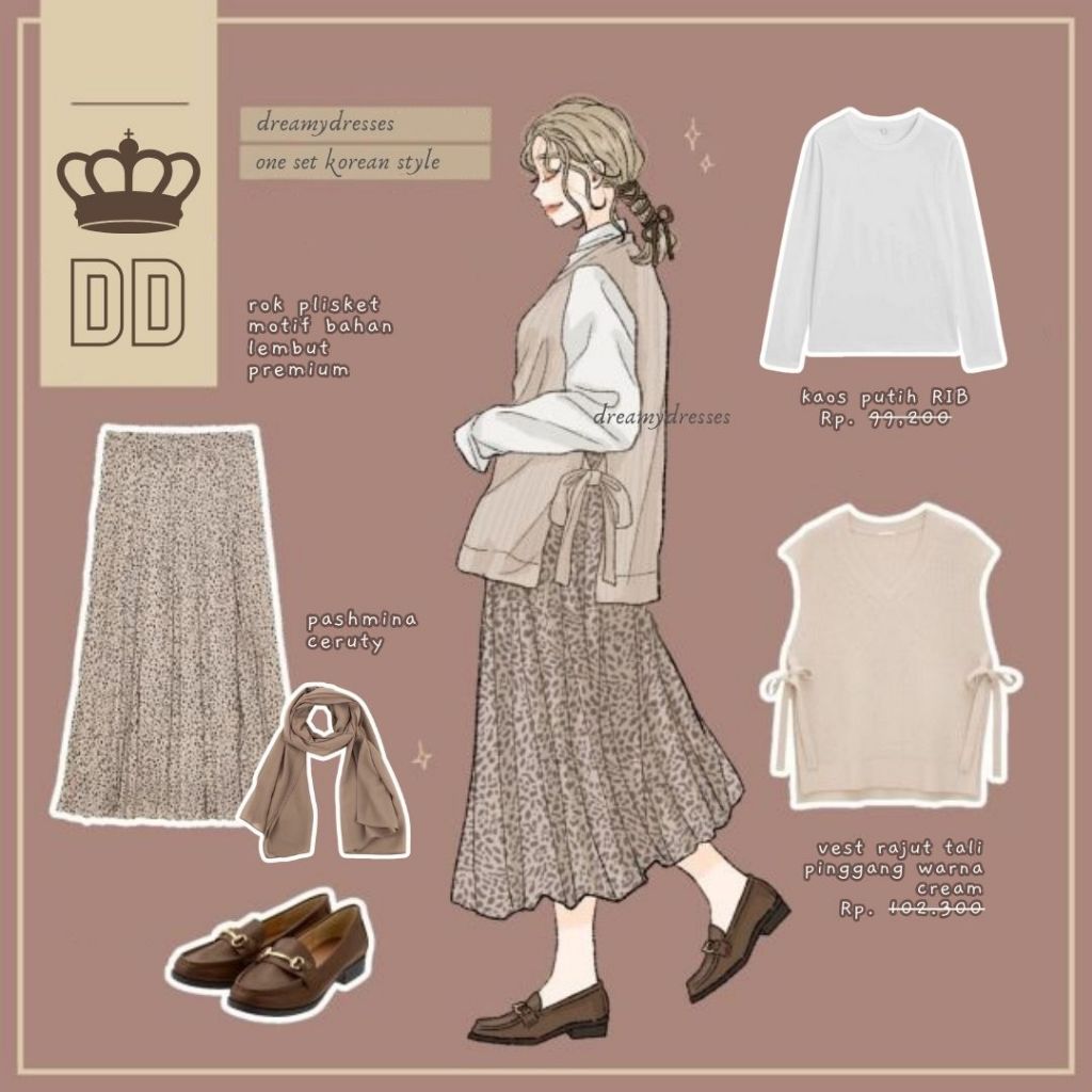 Jual 4in1 One Set 13 - Setelan Wanita Kekinian One Set Outfit OOTD ...