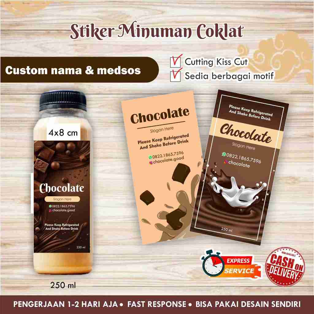 Jual [35 pcs] Stiker minuman Chocolate cromo / coklat / kemasan minuman ...