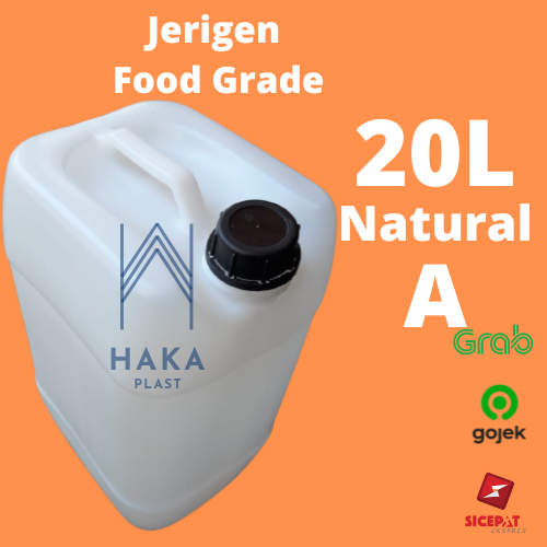 Jual Jerigen plastik Baru 20L Liter L Dirigen Putih Natural derigen ...