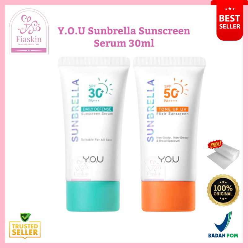Jual Y.O.U Sunbrella Sunscreen Serum 30ml | Tone up UV Elixir SPF 50 PA+++ | Daily Defense SPF ...