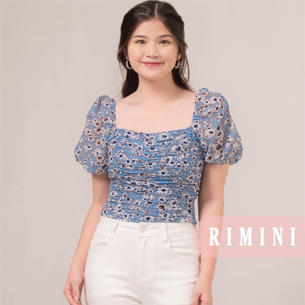Jual RIMINI - Atasan Cewek Crop Top Holiday Puff Motif XS-XL - Seomi ...
