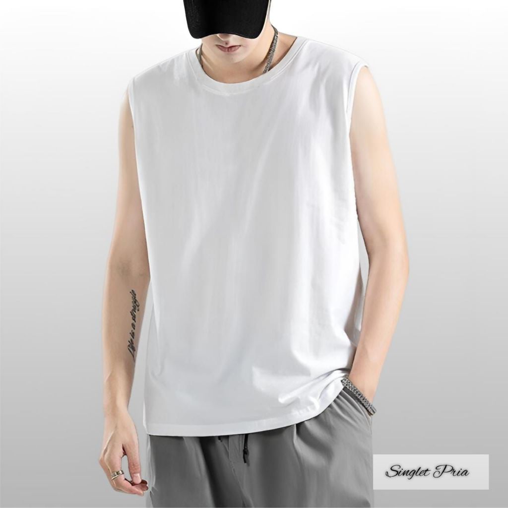 Jual Baju Kaos Singlet Pria Dewasa New Kanji Gym Santai Trendy | Size M ...