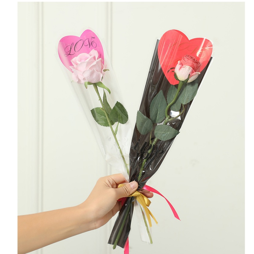 Jual PLASTIK BUNGA MAWAR SINGLE FLOWER EMO LOVE PRINTED KOREAN STYLE ...