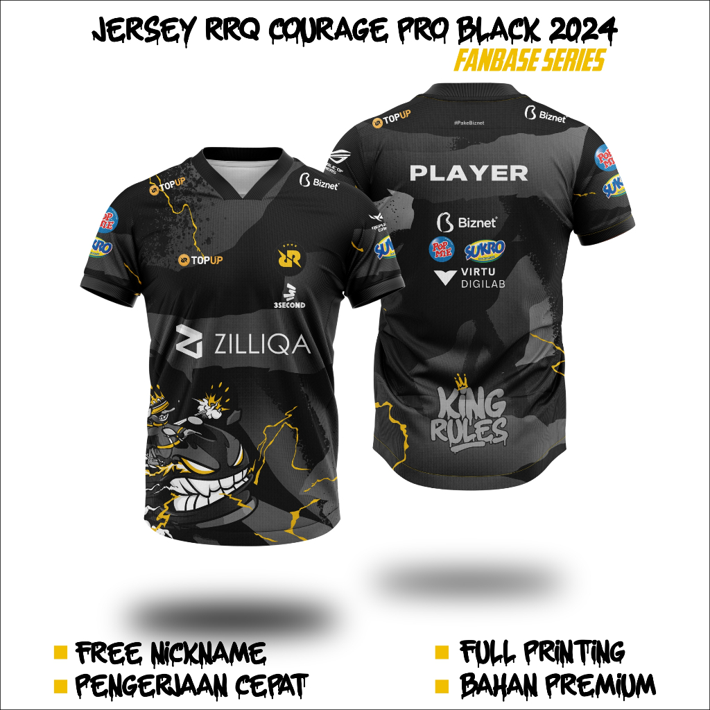 Jual Jersey RRQ Courage PRO Black 2024 | Shopee Indonesia