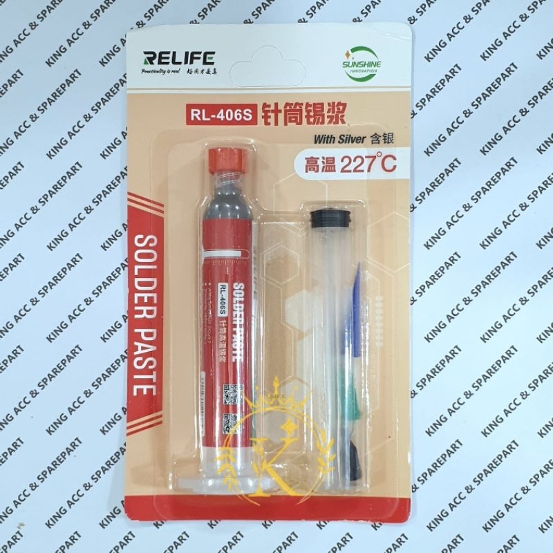 Jual TOOLS TIMAH CAIR SOLDERING PASTE RELIFE RL-406S 10CC 227C | Shopee ...