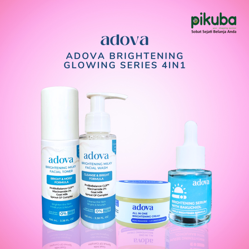 Jual Adova Paket Brightening Glowing Series 4 in 1 Mencerahkan Kulit ...