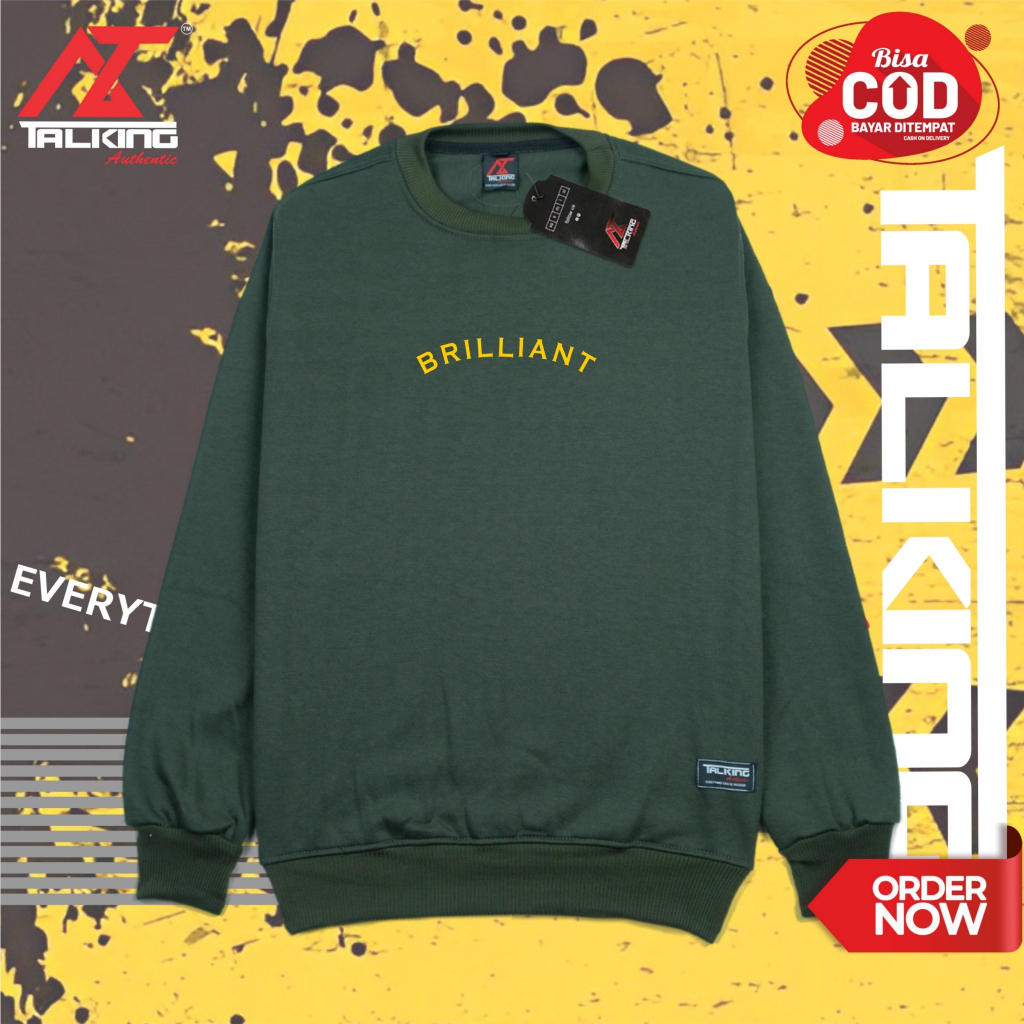 Jual Sweater Crewneck Pria Distro Hijau Army Switer Oblong Pria Hoodie ...