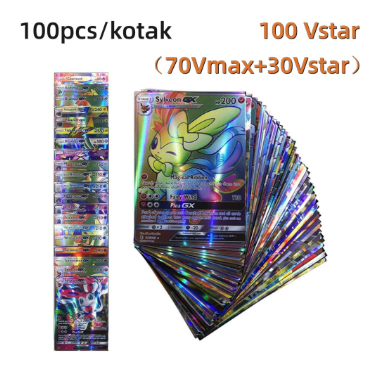 Jual (HOSIJI) 100pcs Pokemon VStar Vmax Cards/Kartu Pokemon Vmax/Pokemon Shiny Cards/TERLARIS ...