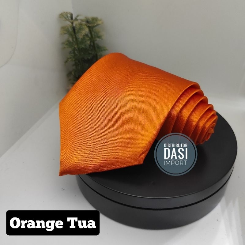 Jual Dasi Panjang Pria Dasi Kantor Dasi Polos Satin Orange Ukuran ...
