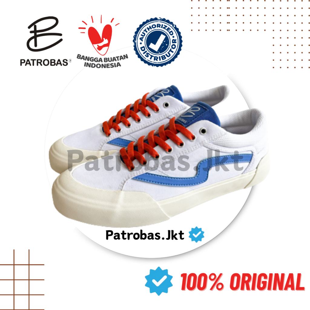 Jual Sepatu Patrobas Cloud Low White Blue Original | Sneakers Casual Pria Wanita Original ...