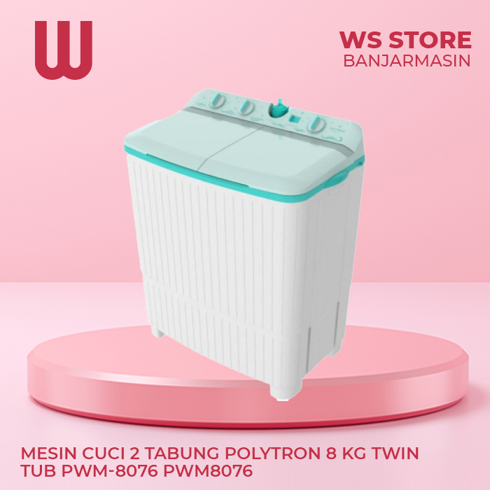 Jual Mesin Cuci 2 Tabung Polytron 8 Kg Twin Tub PWM-8076 PWM8076 ...