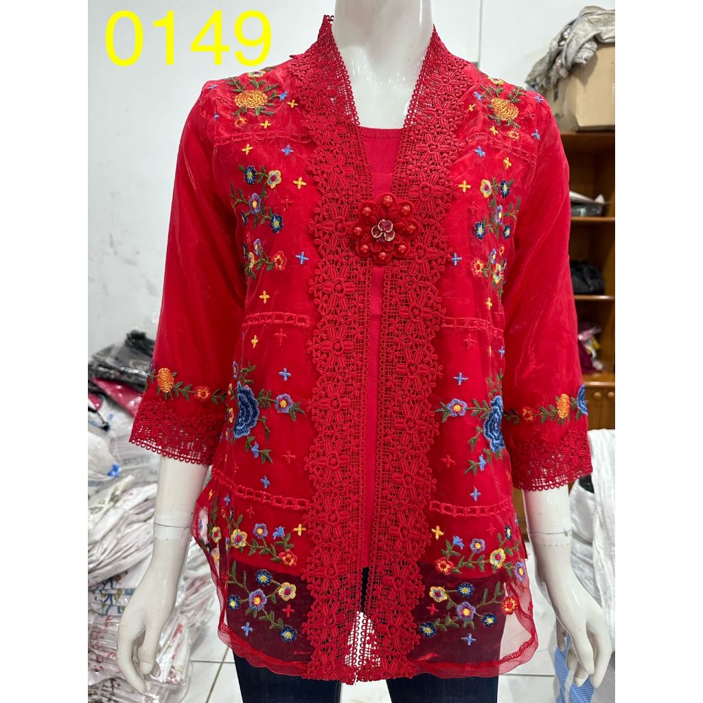 Jual 1508 kebaya rompi organdi alexuez premium brukat /kebaya encim ...