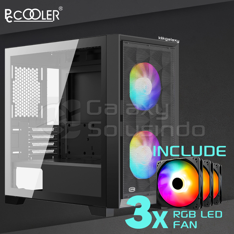 Jual PCCOOLER C3 D310 Tempered Glass M-ATX Gaming Case - C3D310 Black ...