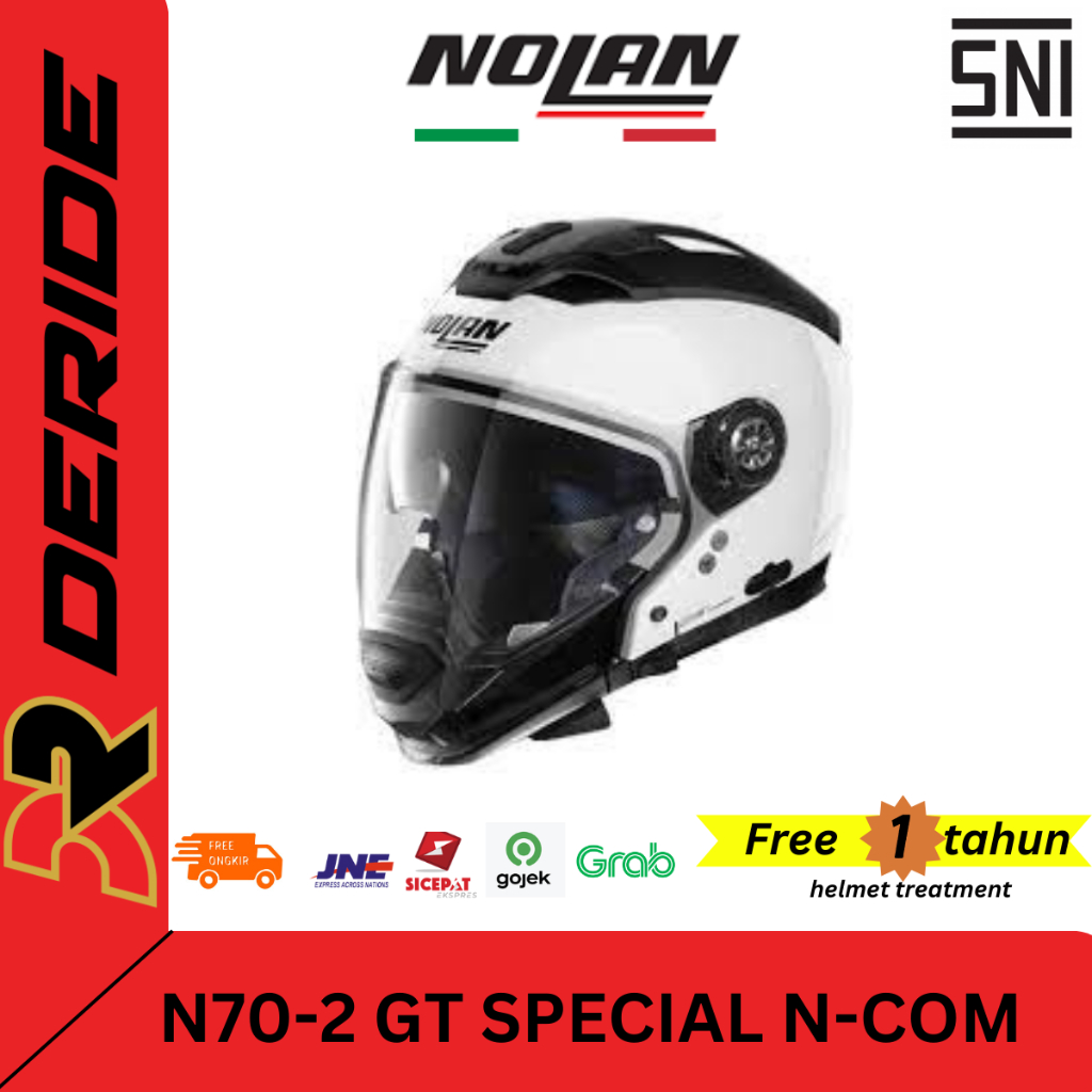 Jual Nolan N70-2 GT Special N-Com Pure White 015 Helm Modular Crossover ...