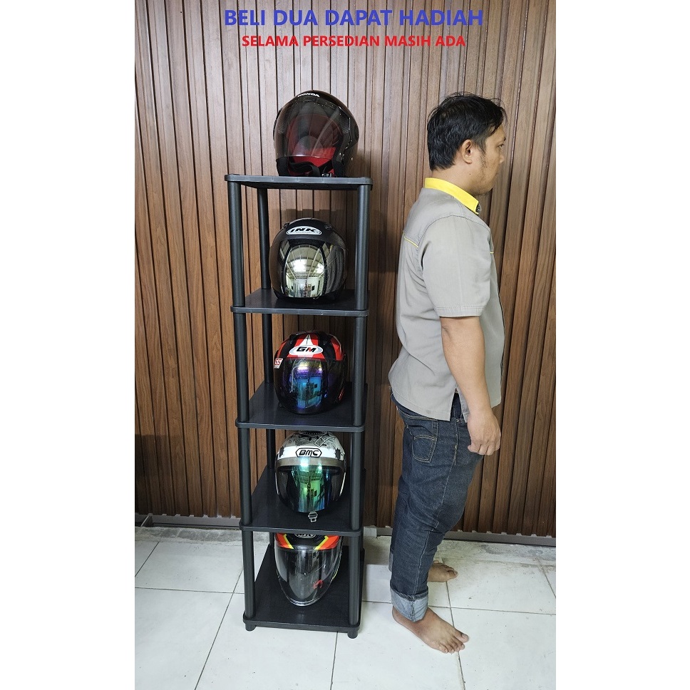 Jual RAK HELM AMBALAN 40X40 cm TIANG HITAM | Shopee Indonesia