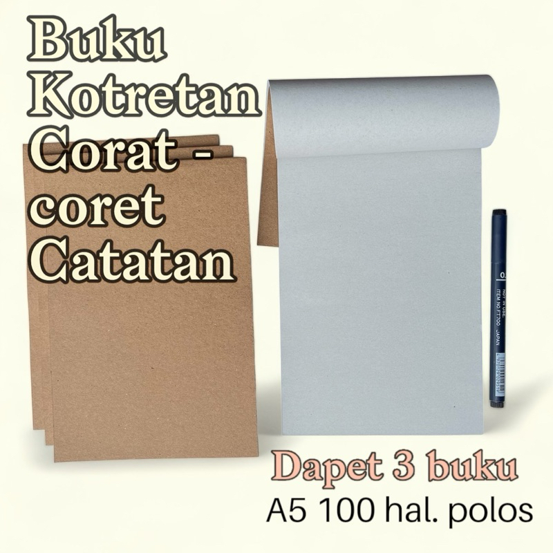 Jual Buku latihan soal corat coret A5 polos 100 halaman | Shopee Indonesia