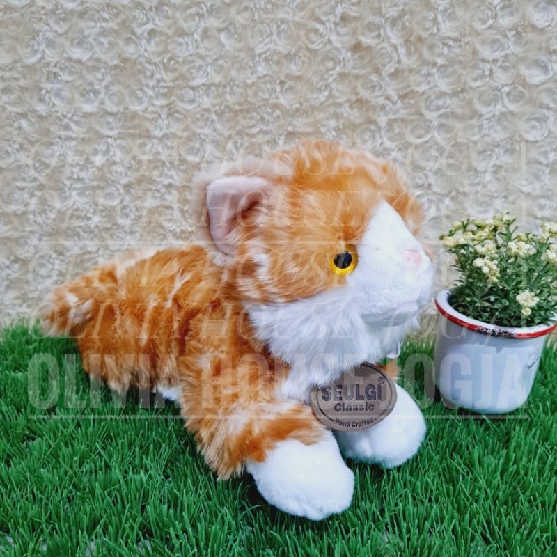 Jual Boneka Kucing Oren Tiduran Boneka Lying Kucing Oren Kalung Boneka ...