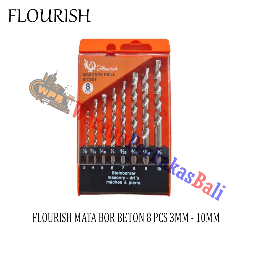Jual Mata Bor Beton 8 Pcs Flourish Mata Bor Tembok Beton 3mm 10mm Drill Bits Mansonry Shopee