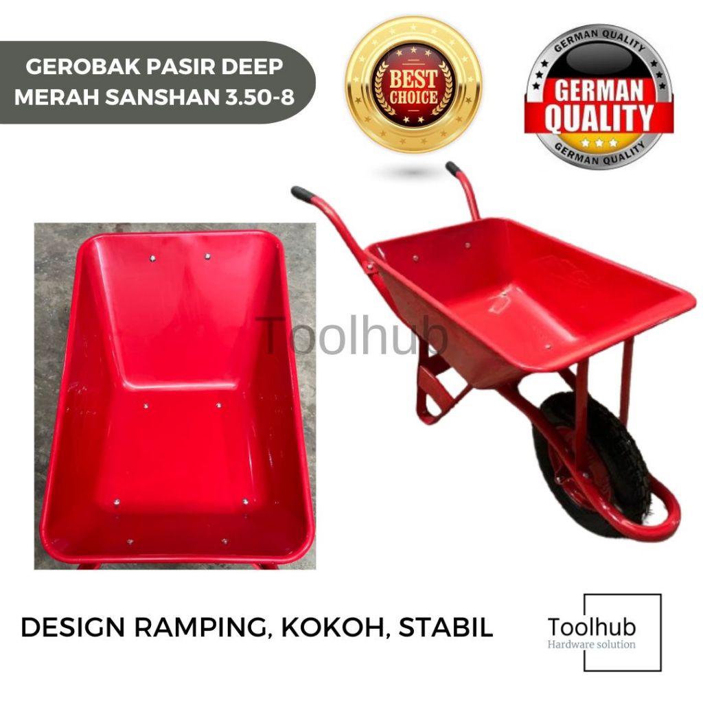 Jual GEROBAK PASIR RAMPING MERAH SANSHAN | GEROBAK TUKANG BANGUNAN ...